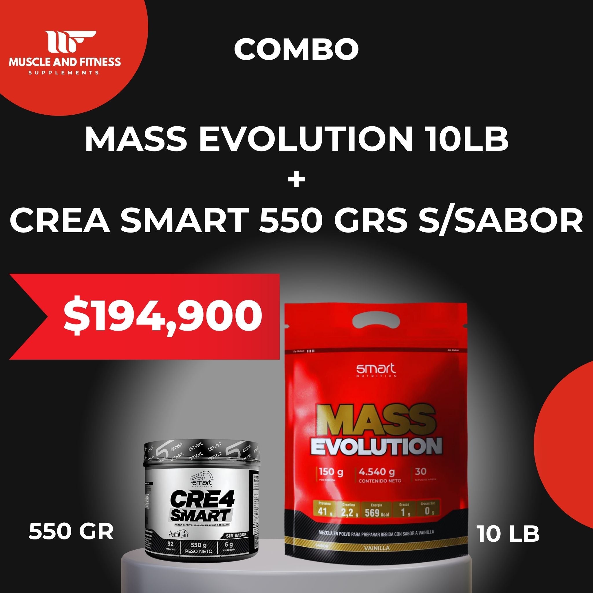 Combo Mass Evolution 10LB + Crea Smart | Aumenta masa y fuerza – Muscle ...